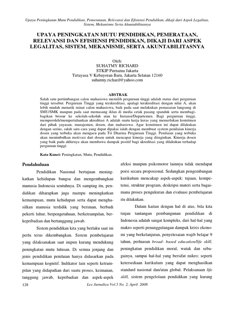 Peningkatan Mutu Pendidikan di Indonesia | PDF