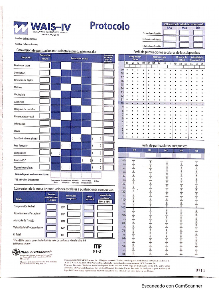 Protocolo Wais IV Compress | PDF