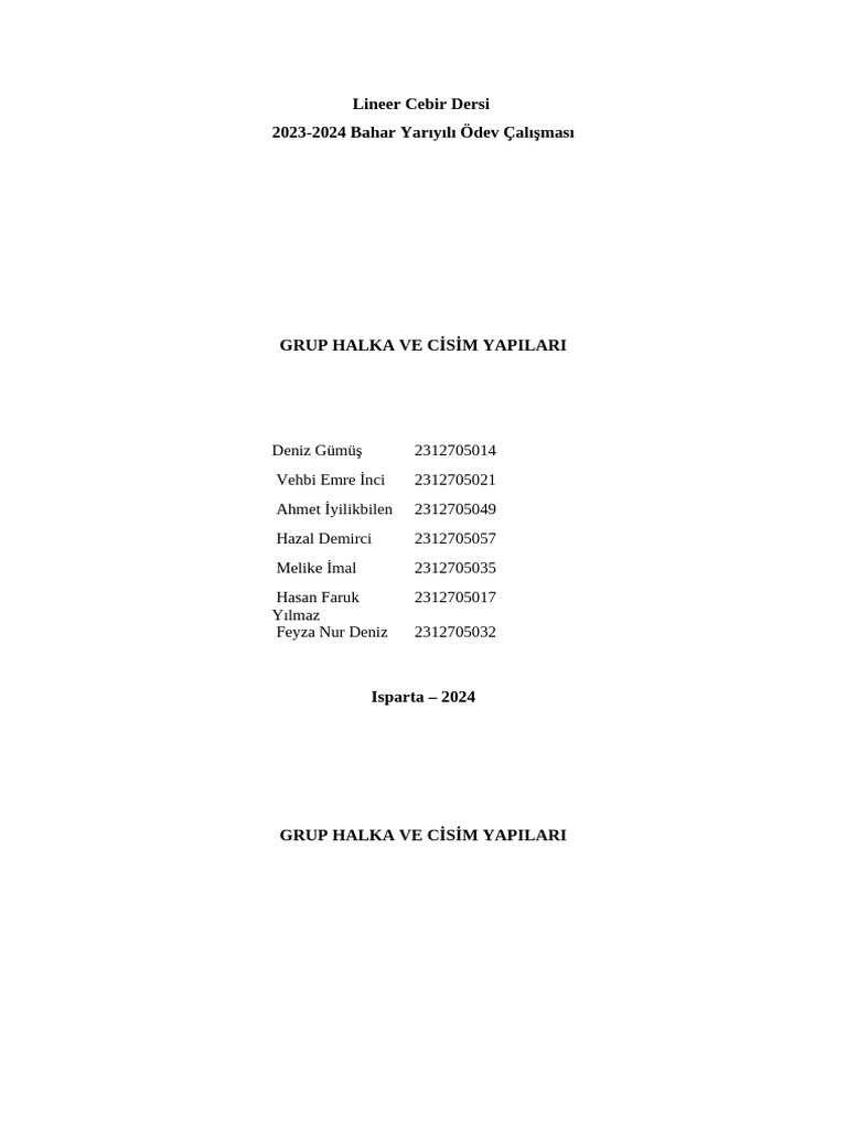 Lineer Cebir | PDF