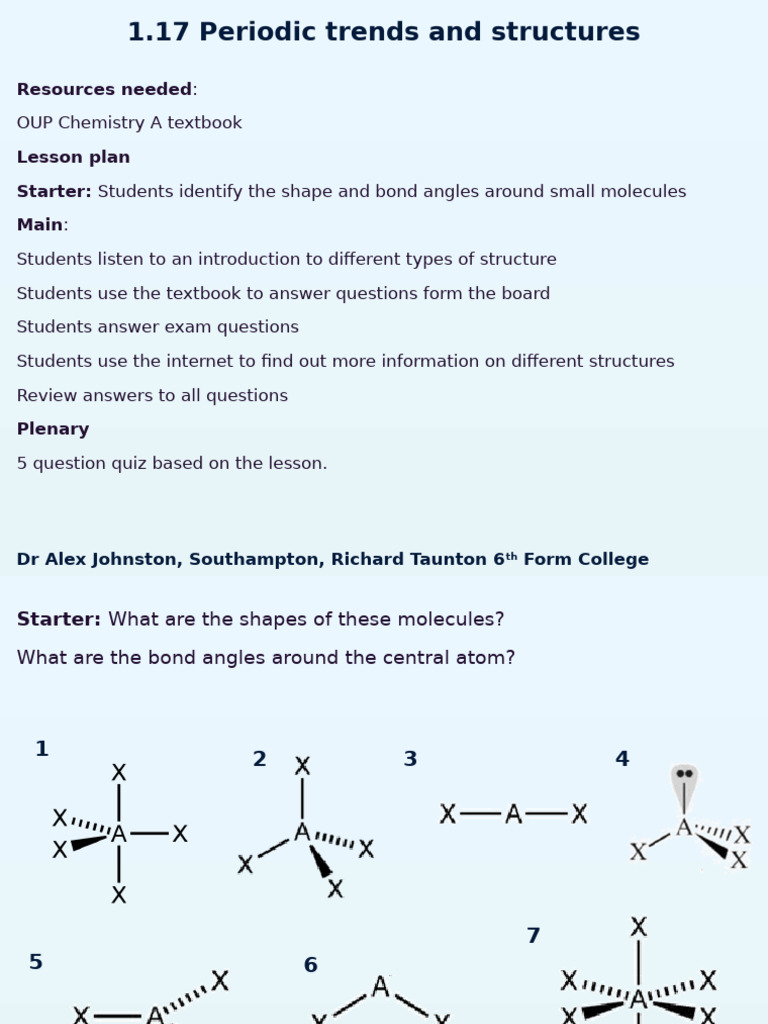 1.17 Periodic Trends and Structure | PDF | Chemistry | Chemical Bond