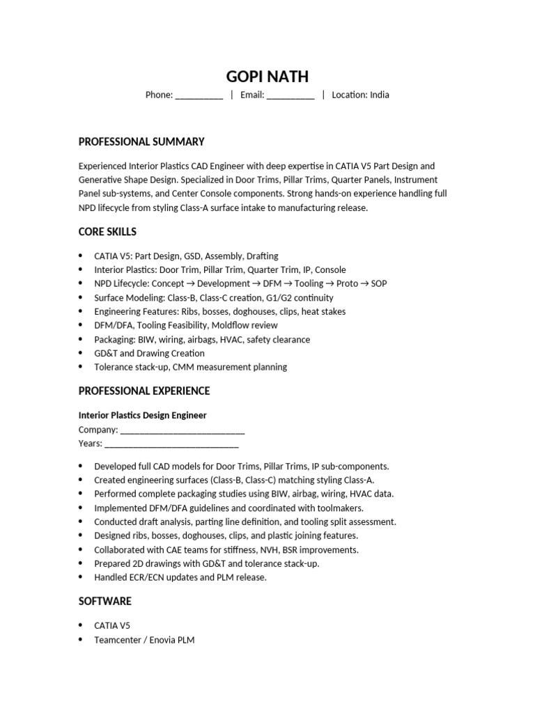 Premium Resume CAD Engineer | PDF