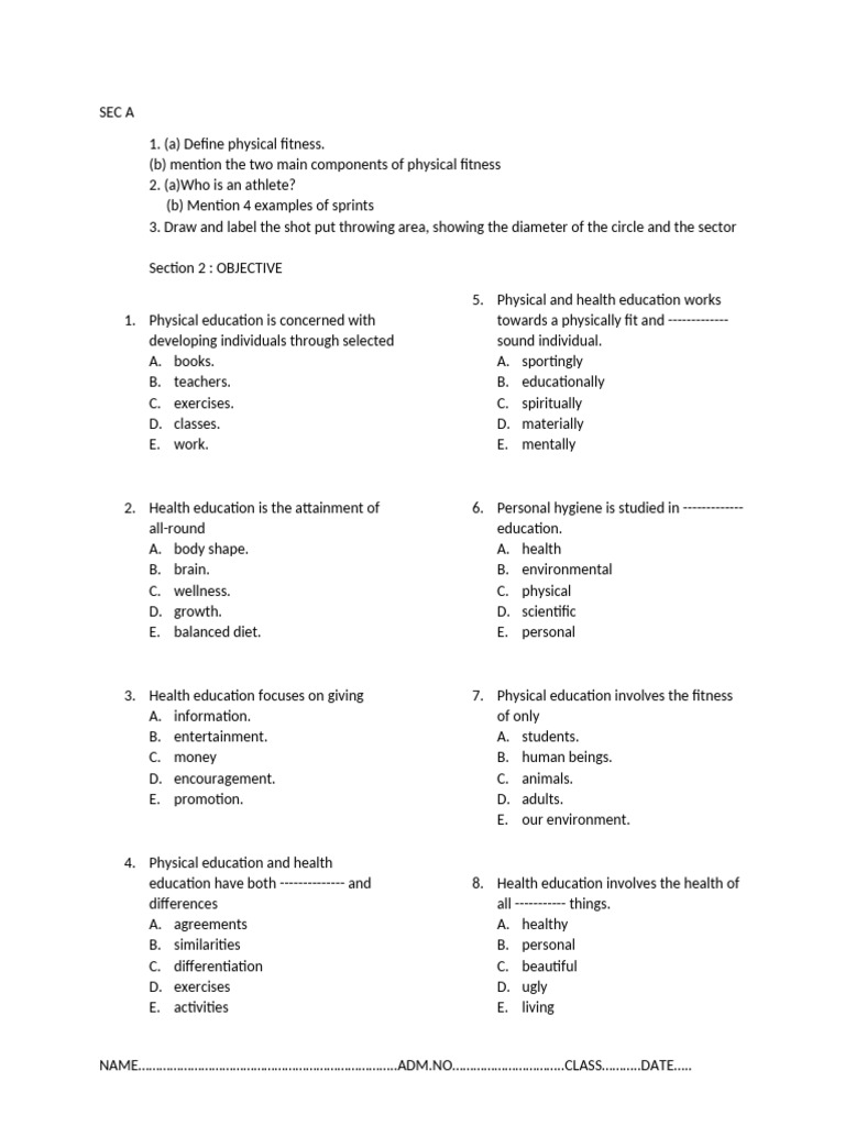 Physical Fitness and Athletics Overview | PDF | Track And Field ...