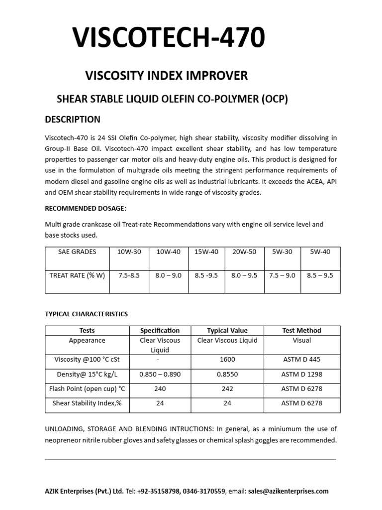 Viscotech-470 M (TDS) | PDF