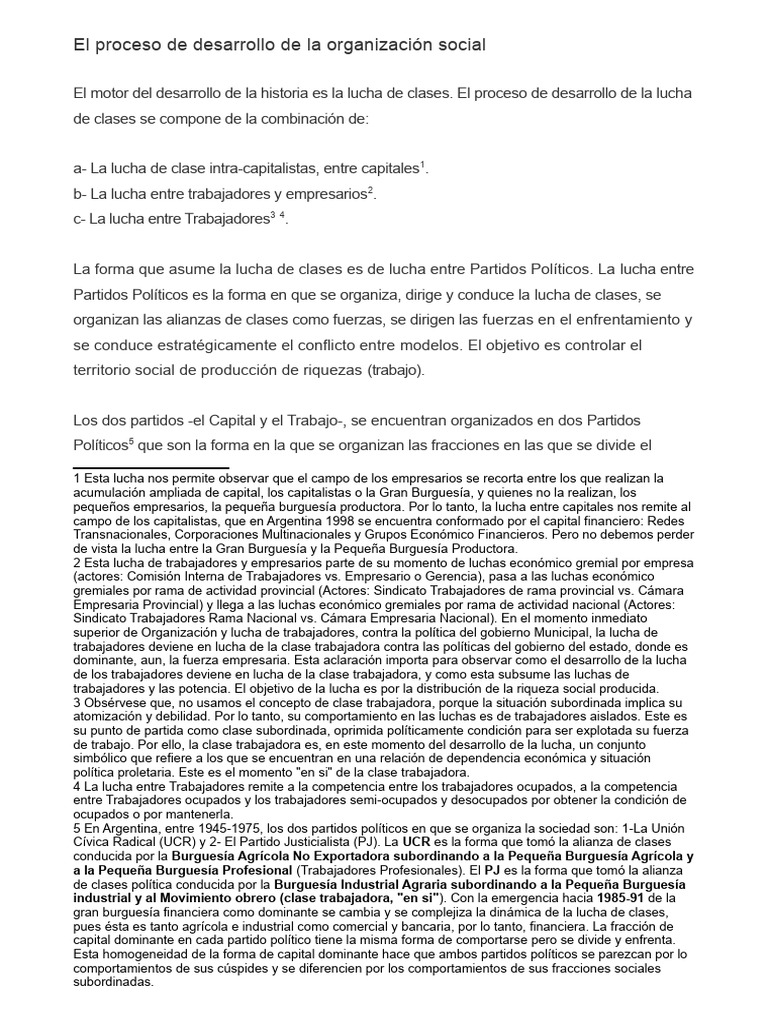 El Proceso de Desarrollo de La Organización Social | PDF | Partidos ...