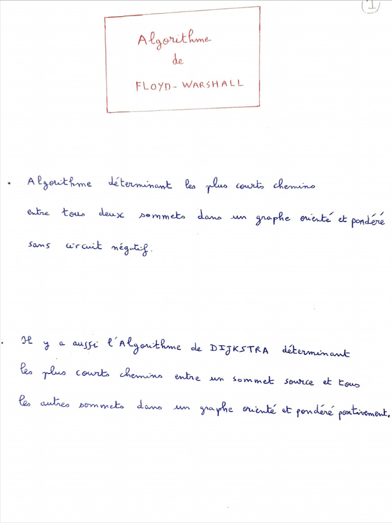 Ch6 Algorithme Floyd-Warshall | PDF