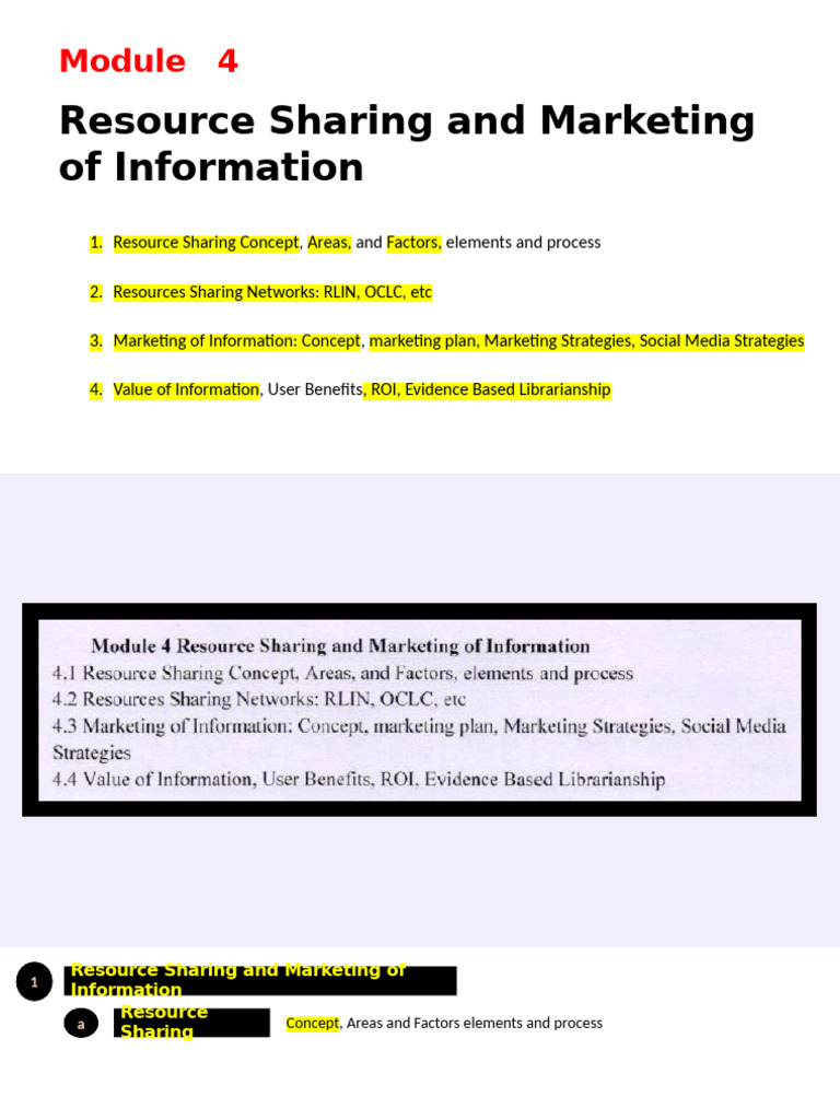 Resource Sharing and Marketing of Information | PDF | Libraries | Risk