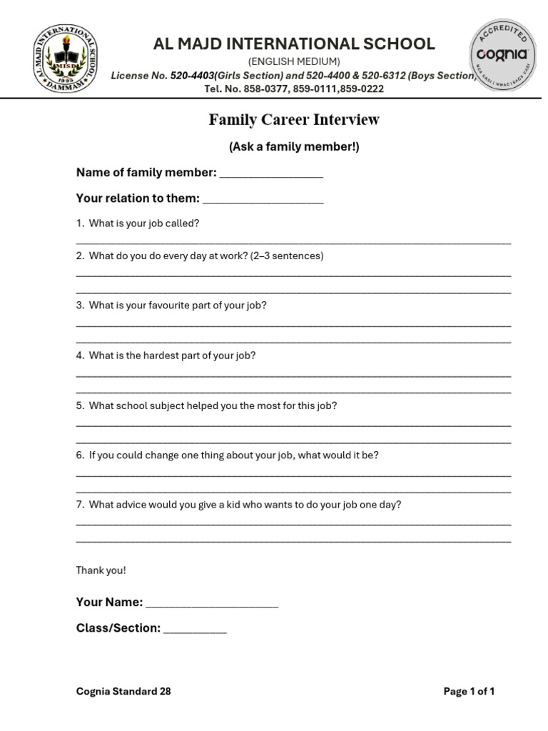 Parent Interview Questionnare | PDF