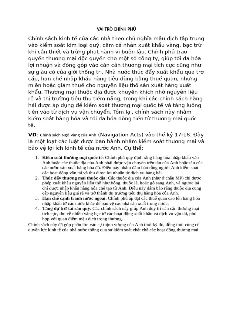 Vai Trò Chính Phủ | PDF