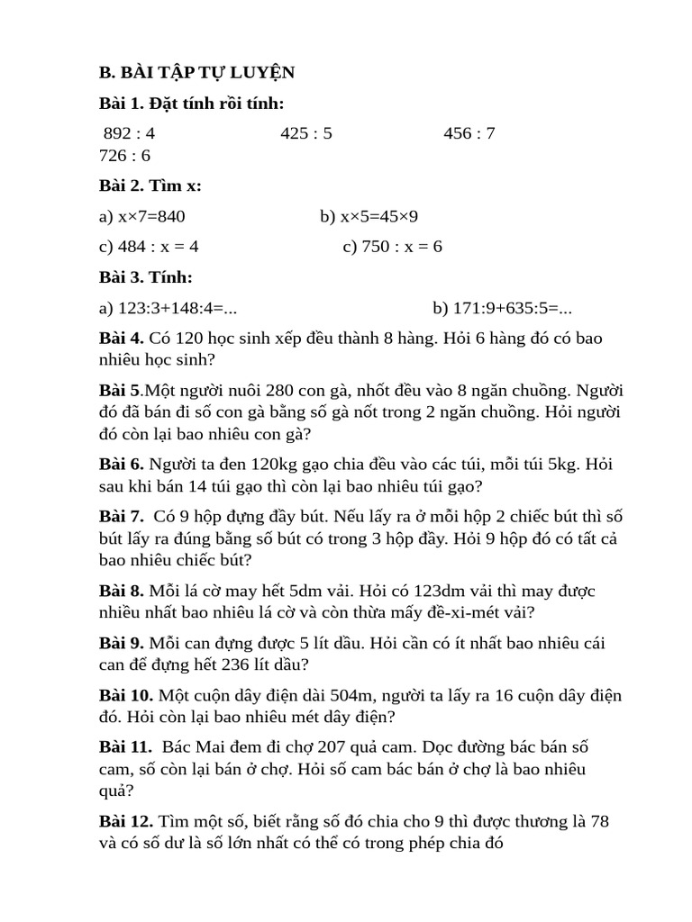 Bài Tập Toán Luna | PDF