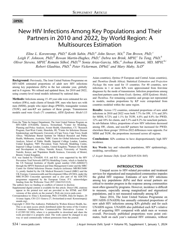 New Hiv Infections Among Key Populations and Their.5 | PDF ...