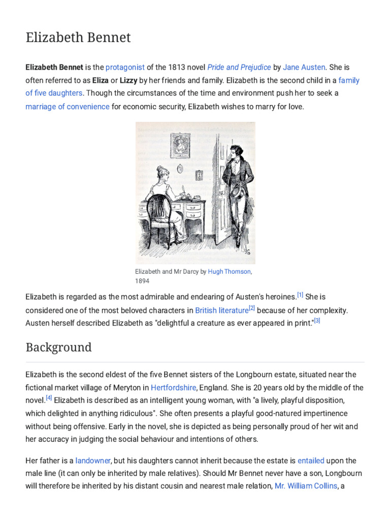 Elizabeth Bennet: Pride and Prejudice Heroine | PDF | Elizabeth Bennet ...