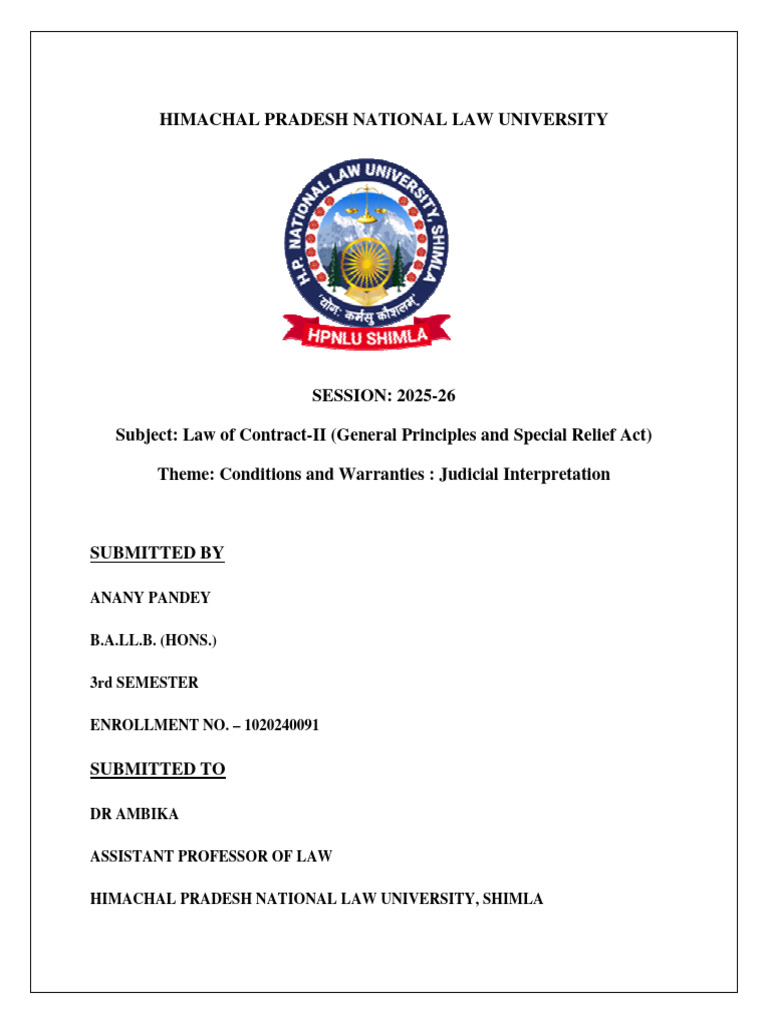 Contracts Assignment 1020240091 | PDF | Law Of Obligations | Consent