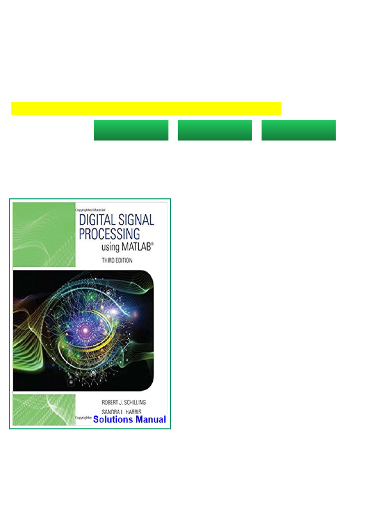 Digital Signal Processing Using MATLAB 3rd Edition Schilling Solutions ...