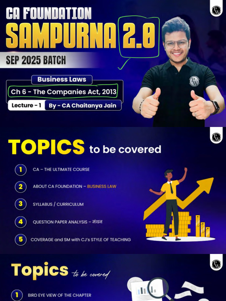 The Companies Act, 2013 01 - Class Notes | PDF