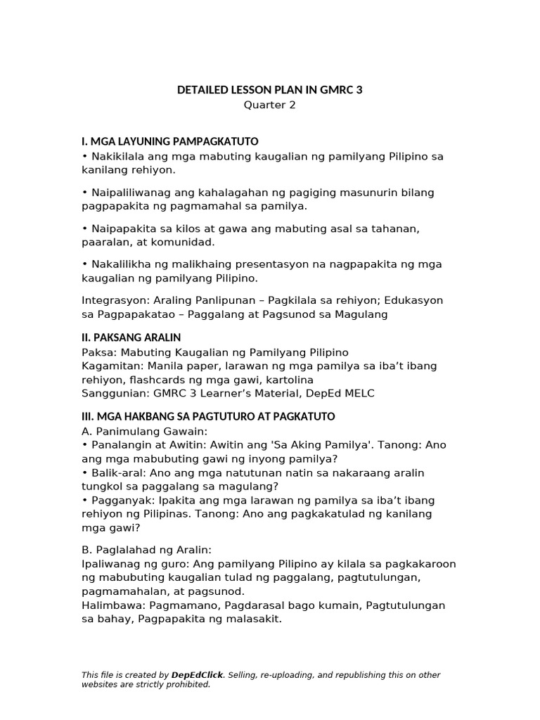 DLP Gmrc3 Co1 Depedclick | PDF