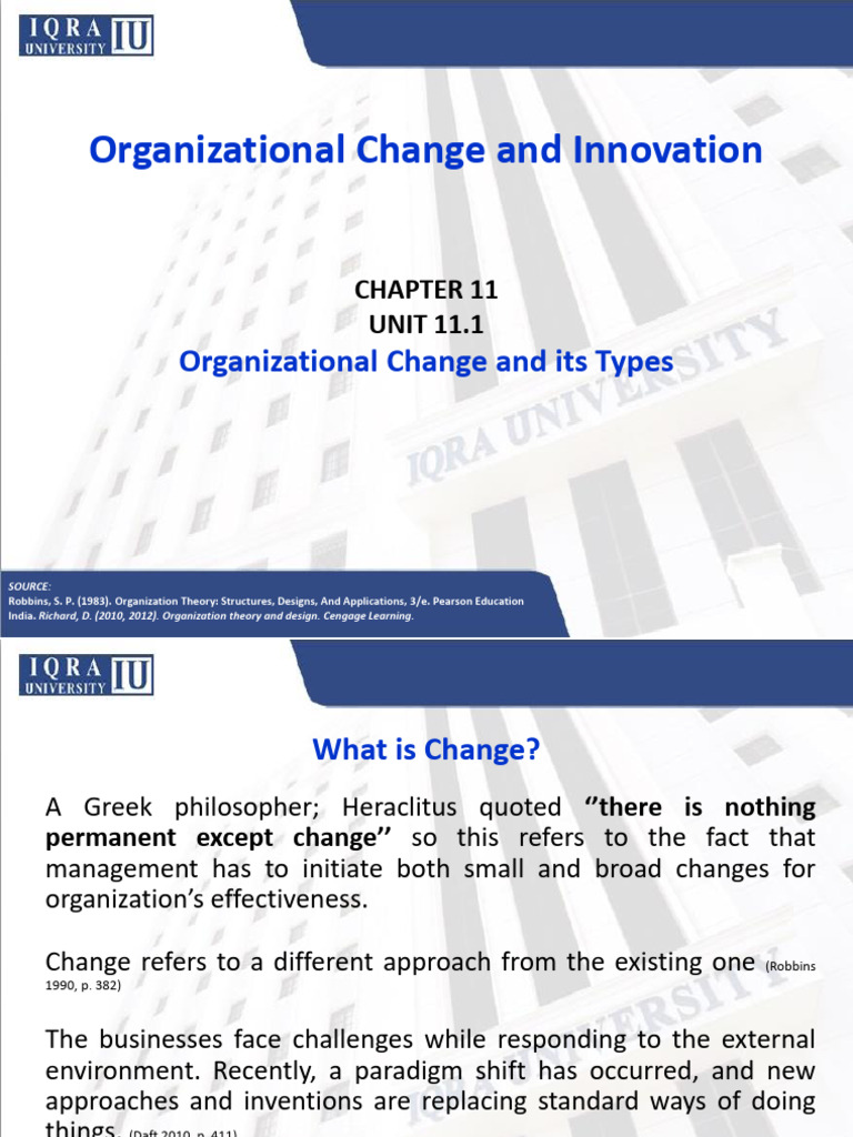 Chapter 11 - Organizational Change and Innovation - Complete Modified ...