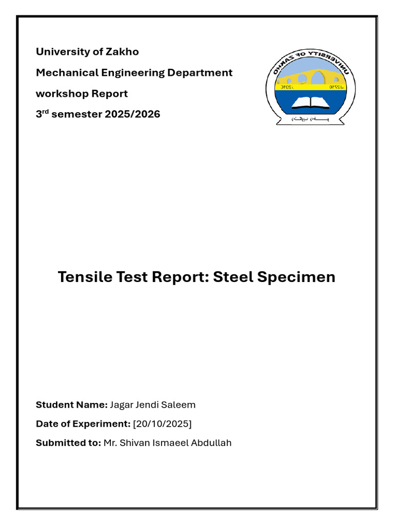 Tensile Test For Steel | PDF | Deformation (Engineering) | Ultimate ...