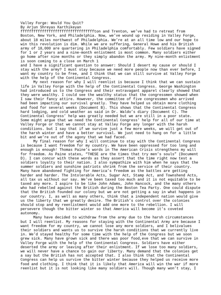 Message | PDF | Valley Forge | American Revolution