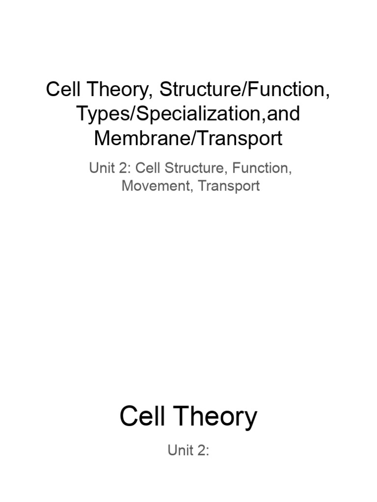 Cell Theory and Cell Structure Overview | PDF | Cell (Biology ...