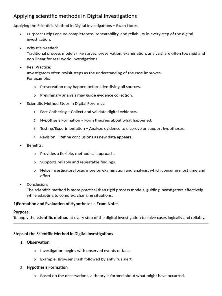 Scientific Method in Digital Investigations | PDF | Scientific Method ...