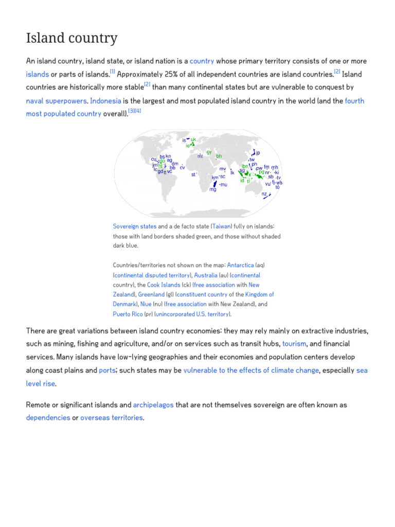 Overview of Island Countries and Their Challenges | PDF | Earth ...
