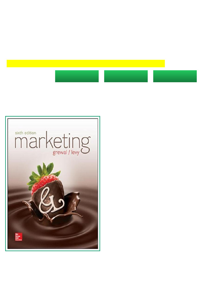 Test Bank For Marketing, 6th Edition, Dhruv Grewal, Michael Levy, ISBN ...