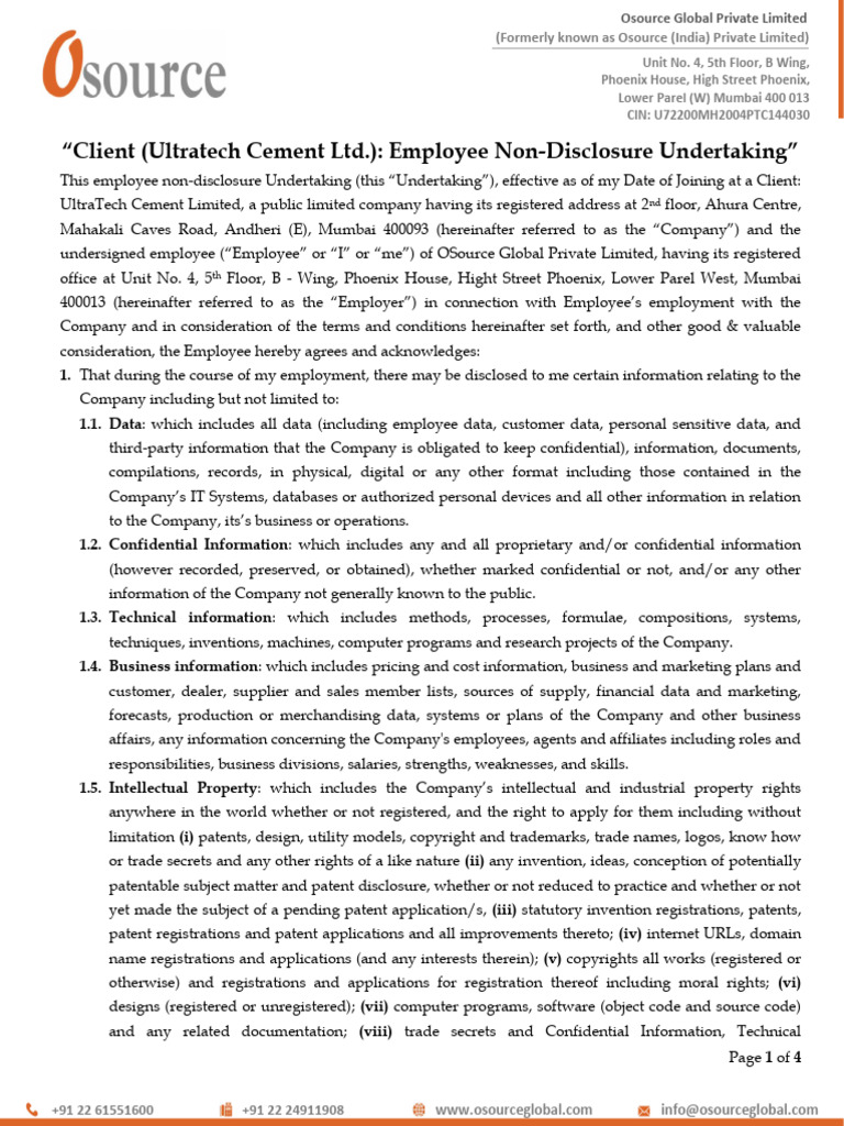 ABG Non-Disclosure Undertaking - 251030 - 195701 | PDF | Trade Secret ...