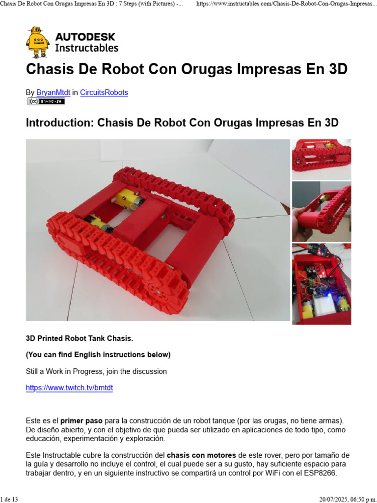 Chasis de Robot Con Orugas Impresas en 3D - 7 Steps (With Pictures ...