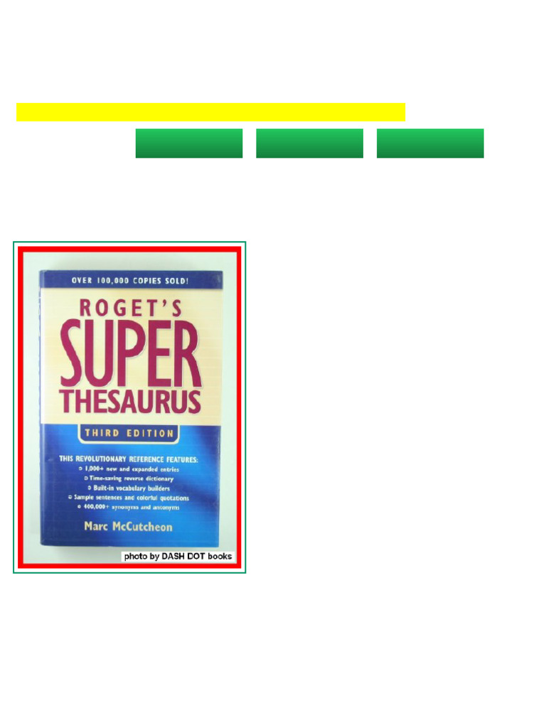 Roget S Super Thesaurus 3rd Edition Marc Mccutcheon: Mirror Link | PDF ...