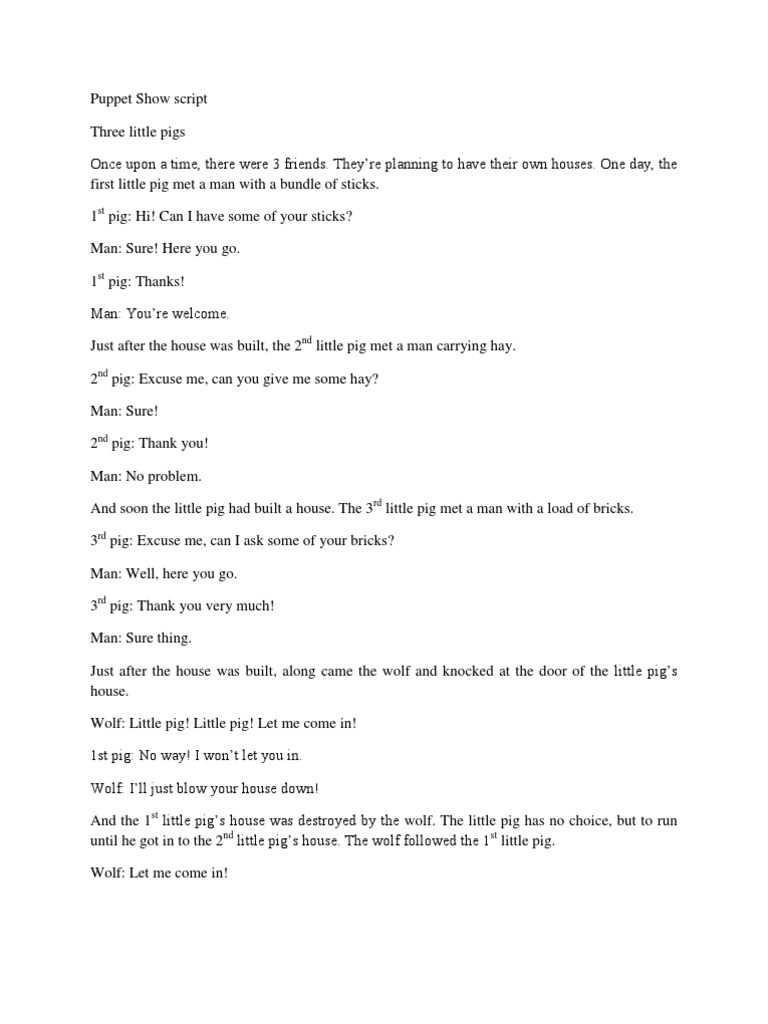 Puppet Show Script | PDF
