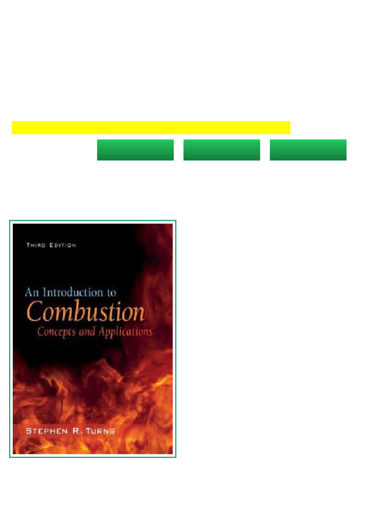 Solution Manual For An Introduction To Combustion:Concepts and Applications Turns 3rd Edition ...