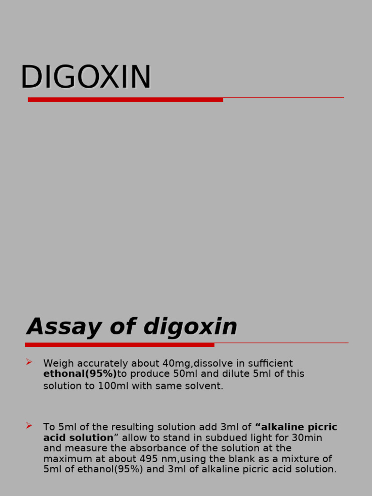 Digoxin Assay and Biological Testing Methods | PDF
