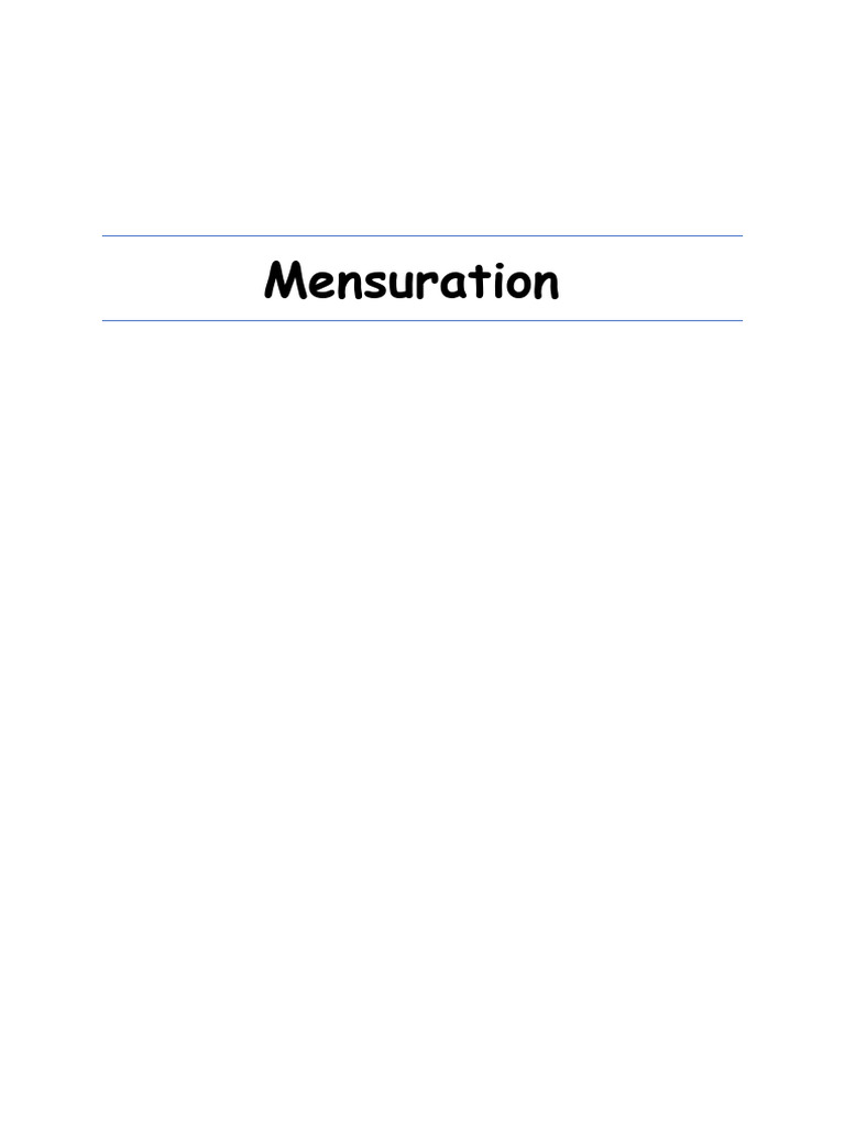 Mensuration. 1.5.23 | PDF