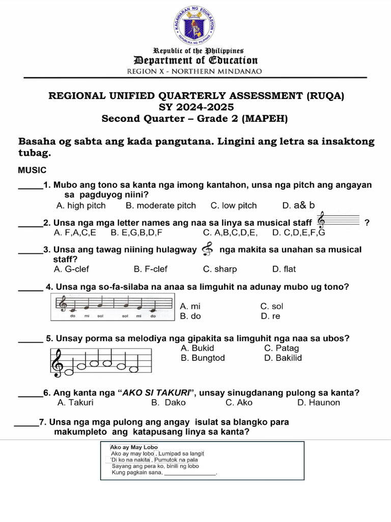 Grade 2 Mapeh q2 Final | PDF