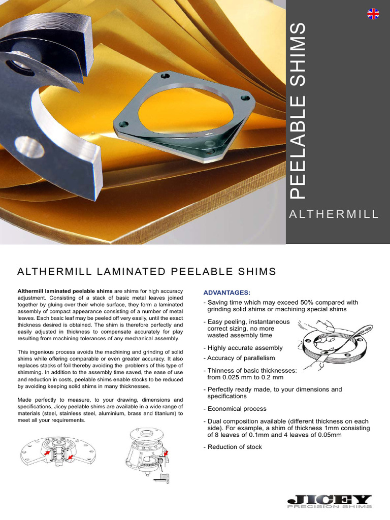 Peelable Shims - Jicey | PDF | Machining | Stainless Steel
