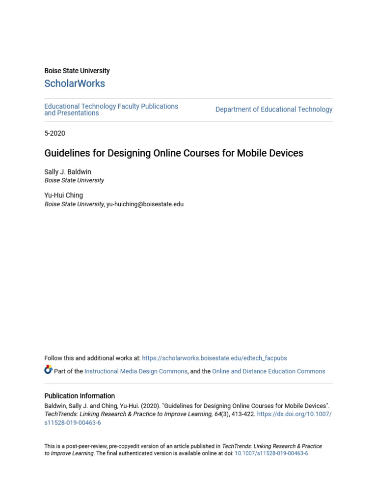 Mobile Course Design Guidelines | PDF | Educational Technology | Typefaces