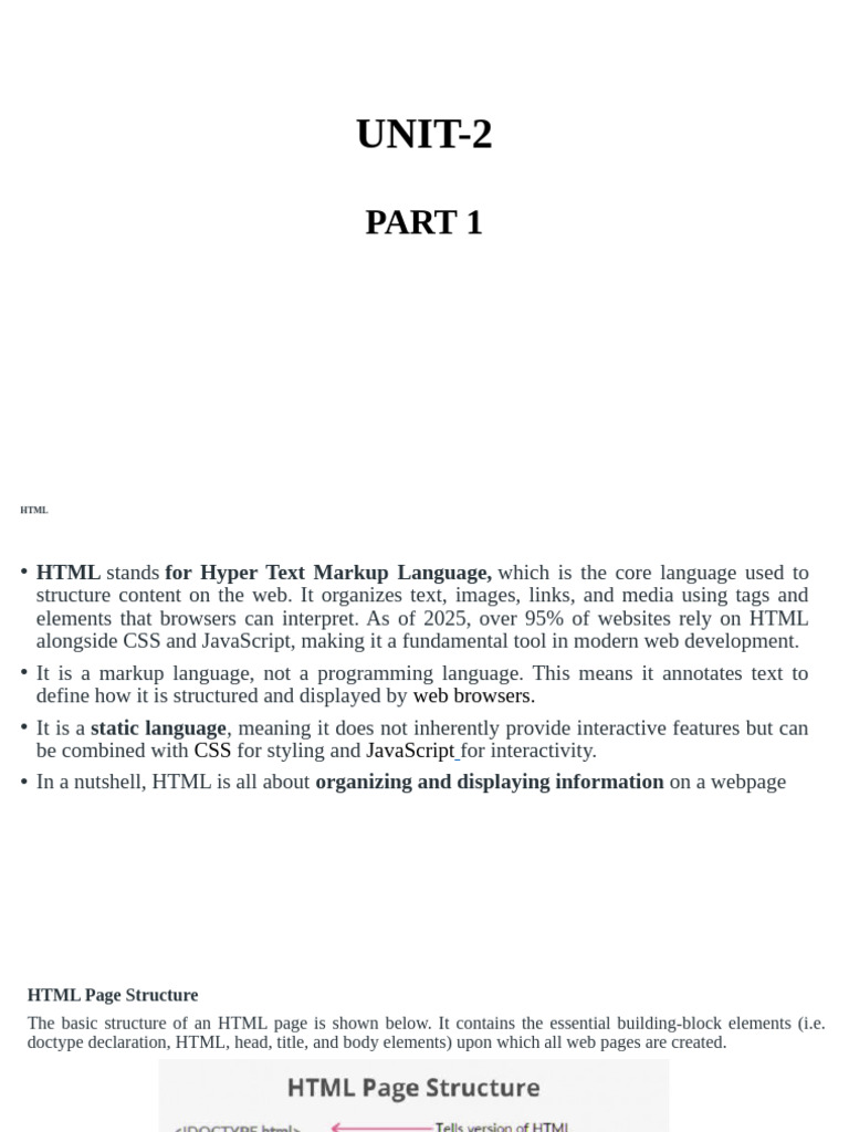 HTML Basics: Structure and Elements | PDF | Html | Html Element