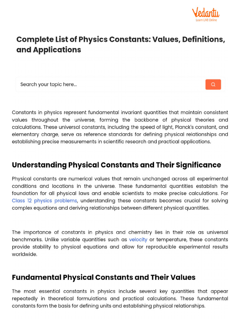 Complete List of Physics Constants_ Values, Definitions, And ...