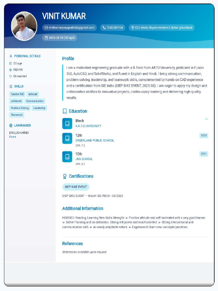 Vinit CV | PDF