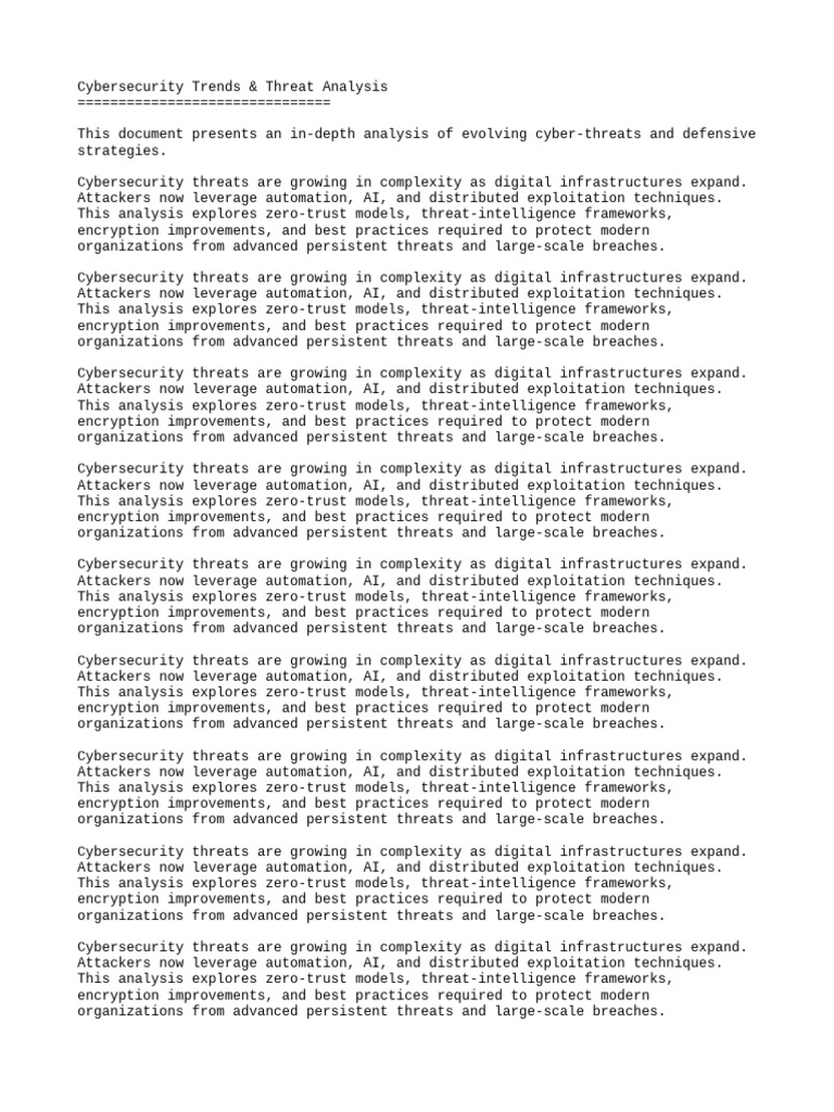 Cybersecurity Trends Analysis | PDF | Security | Computer Security