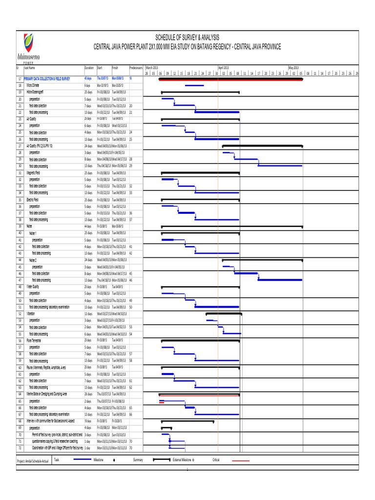 Survey & Analysis Schedule Case 2 | PDF