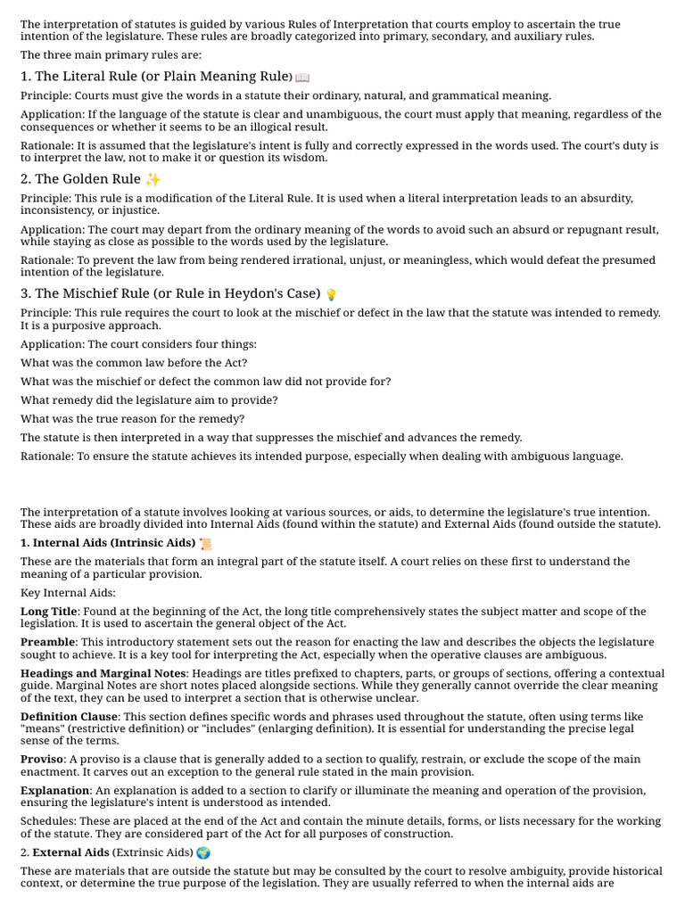 Rules for Statutory Interpretation | PDF | Precedent | Statutory ...