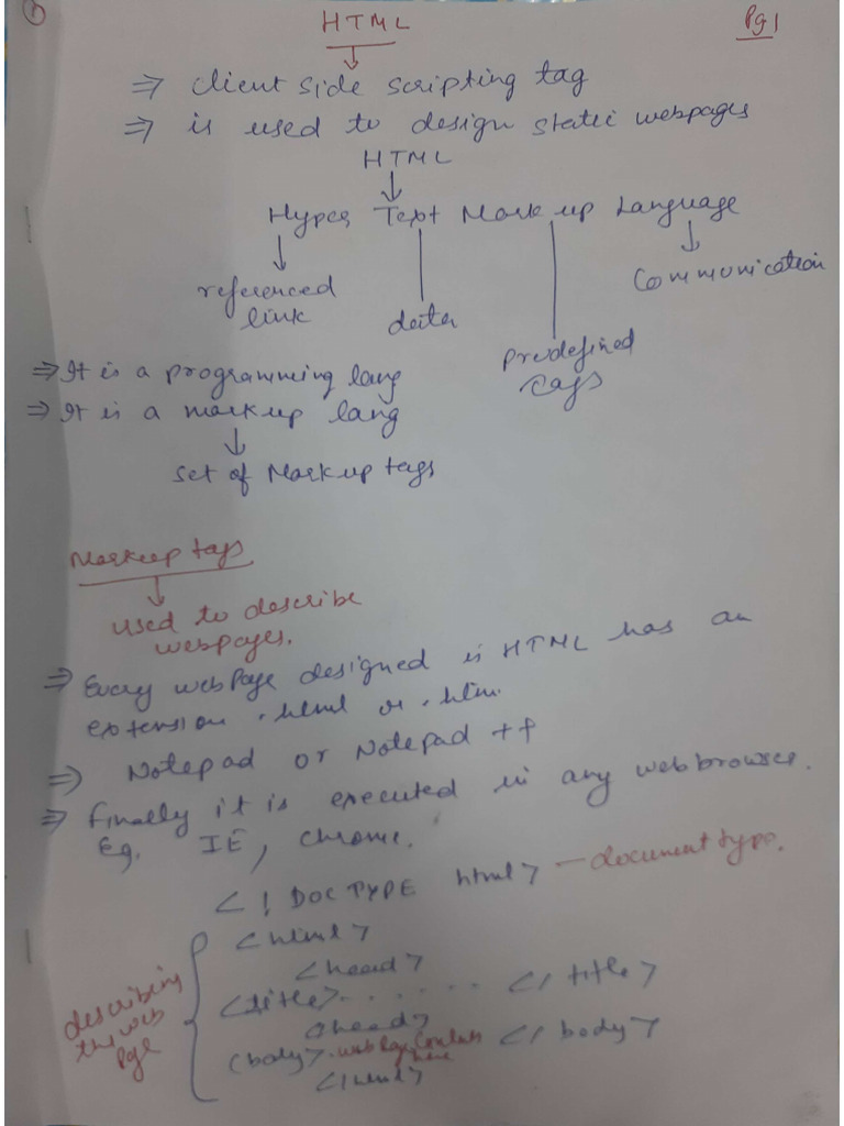Class 11 Web Application HTML Notes | PDF