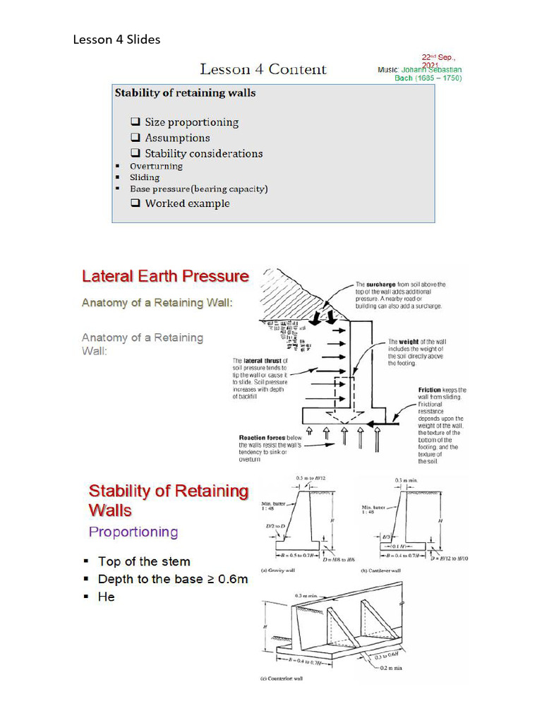 4 Stability of Retaining Walls | PDF
