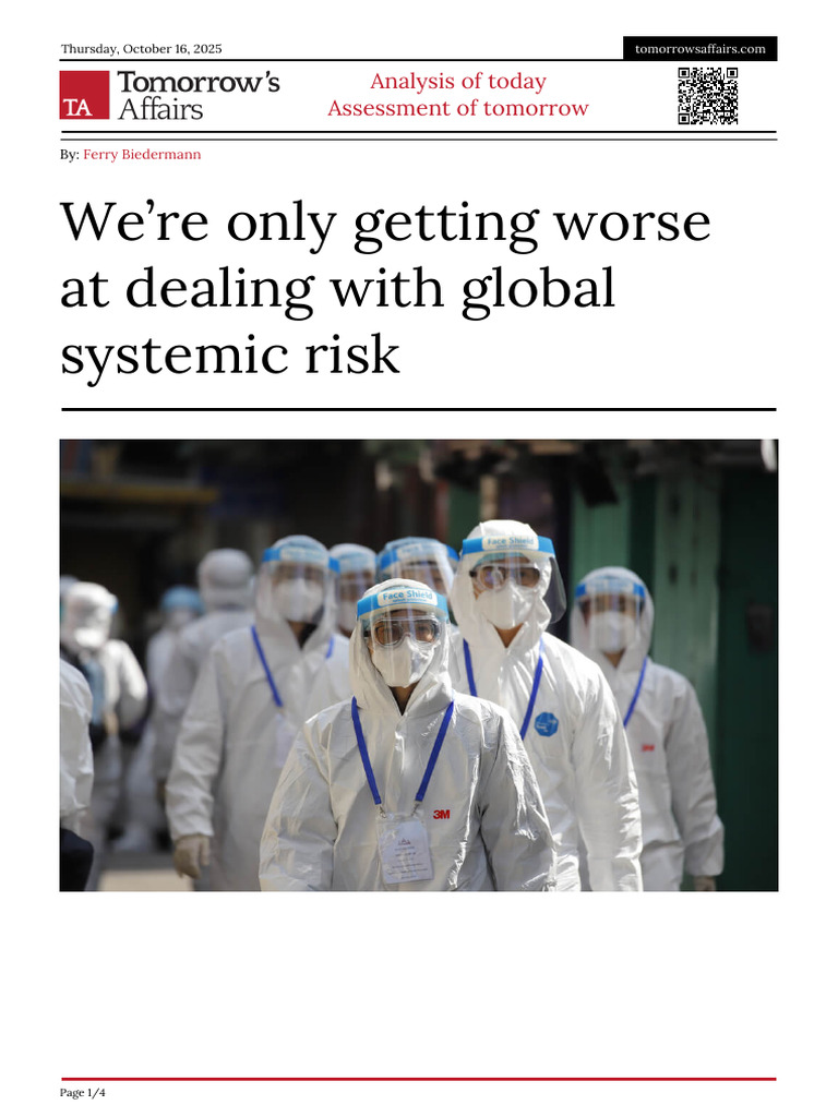We Re Only Getting Worse at Dealing With Global Systemic Risk | PDF ...