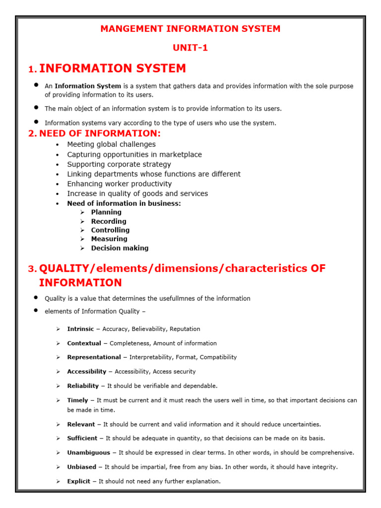 MIS Cmplete Ntes | PDF | Decision Support System | System