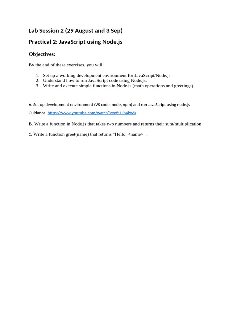 Lab Session 2 | PDF