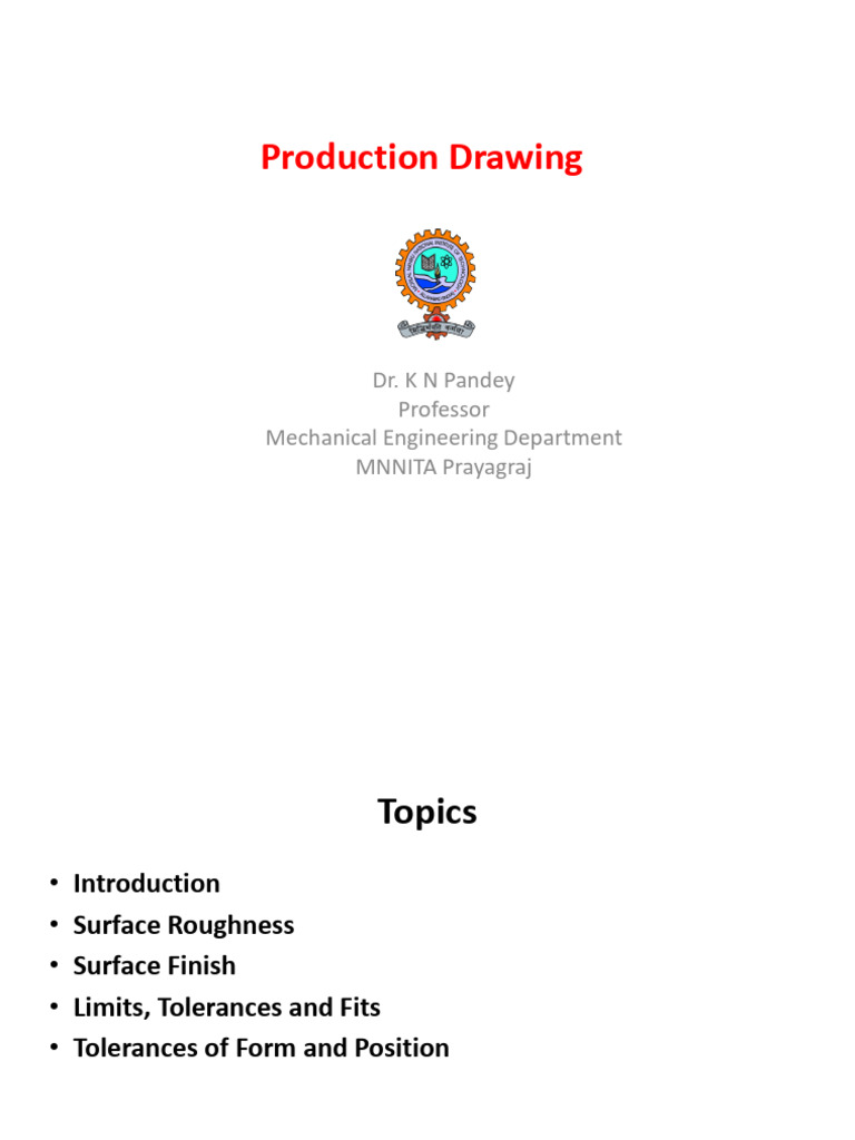 Production Drawing | PDF | Surface Roughness | Applied And ...