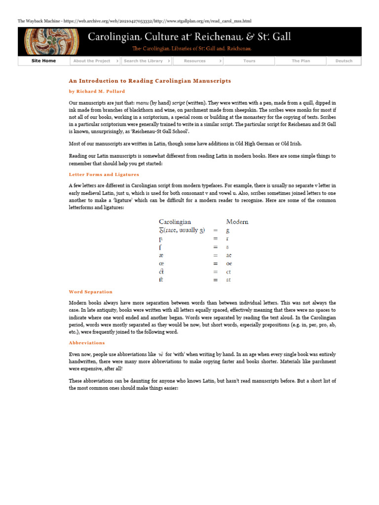 Reading Carolingian Manuscripts Guide | PDF | Manuscript | Orthography