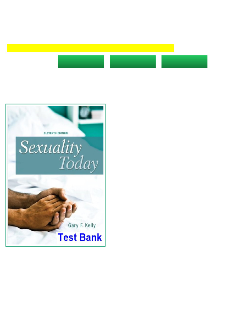 Sexuality Today 11th Edition Kelly Test Bank Full Chapters Instanly ...